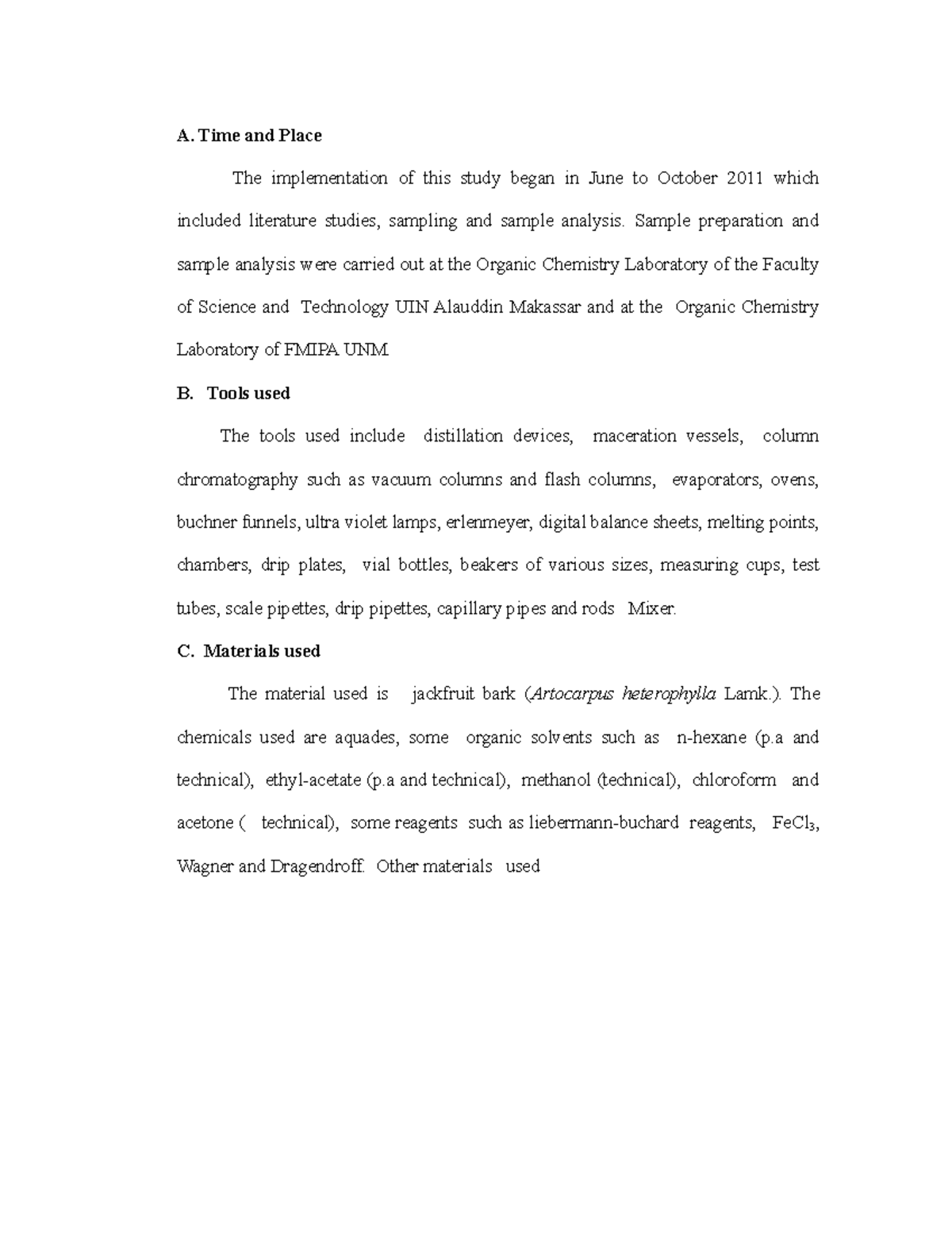 Time and Place - A. Time and Place The implementation of this study ...