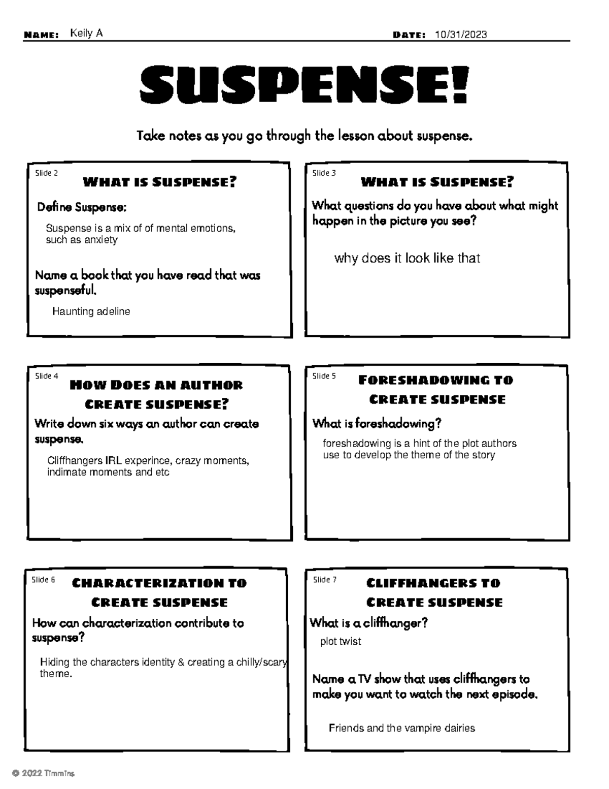 Apznza~1 - it's easy. - SUSPENSE! Take notes as you go through the ...