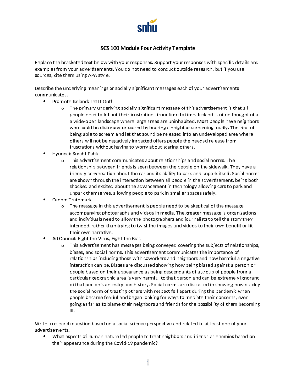 SCS 100 4-2 Activity Social Science Questions Joshua Minnick - SCS 100 ...