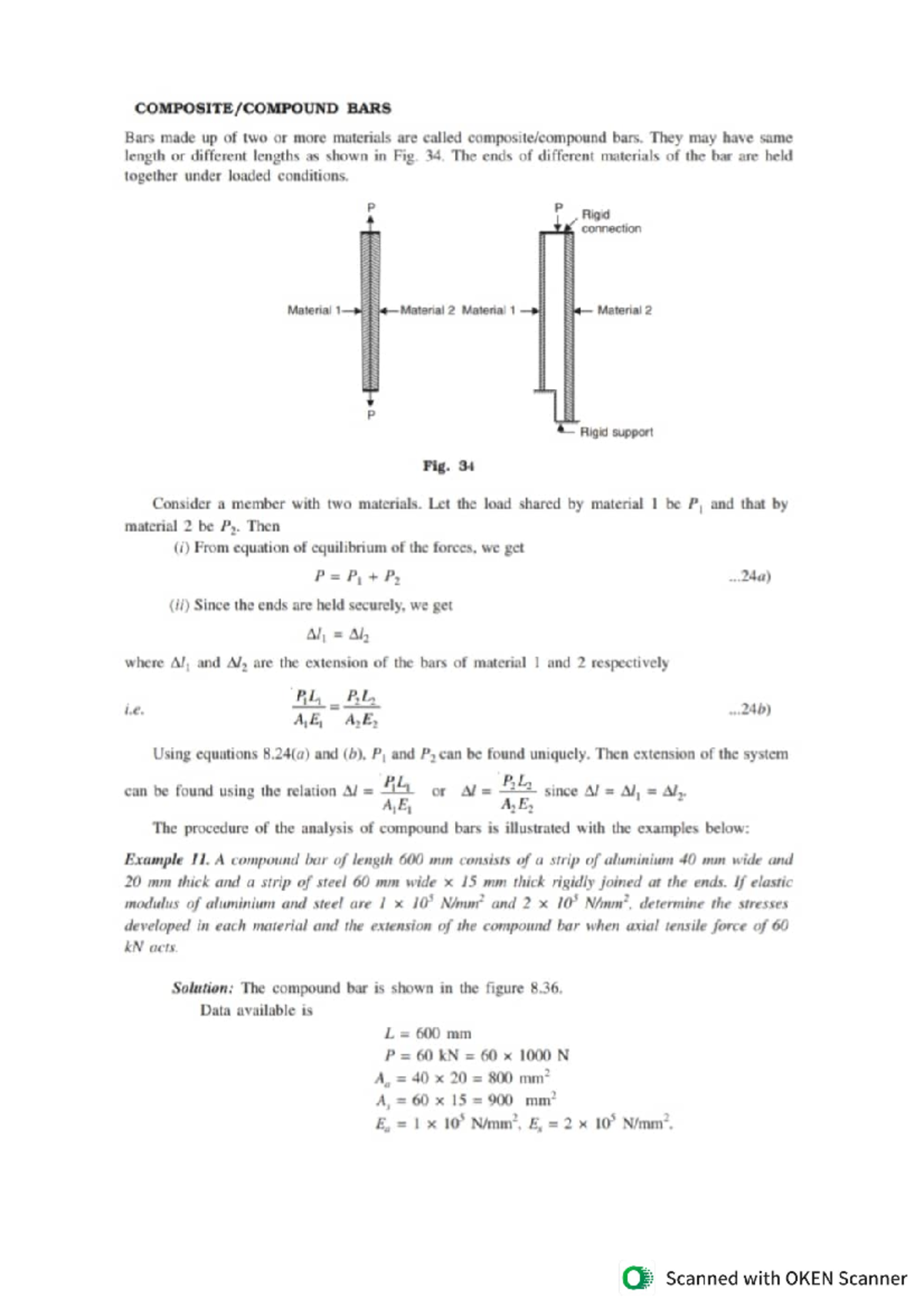 Strength of Materials - Composite/ Compound Bars, Thermal Stresses in ...