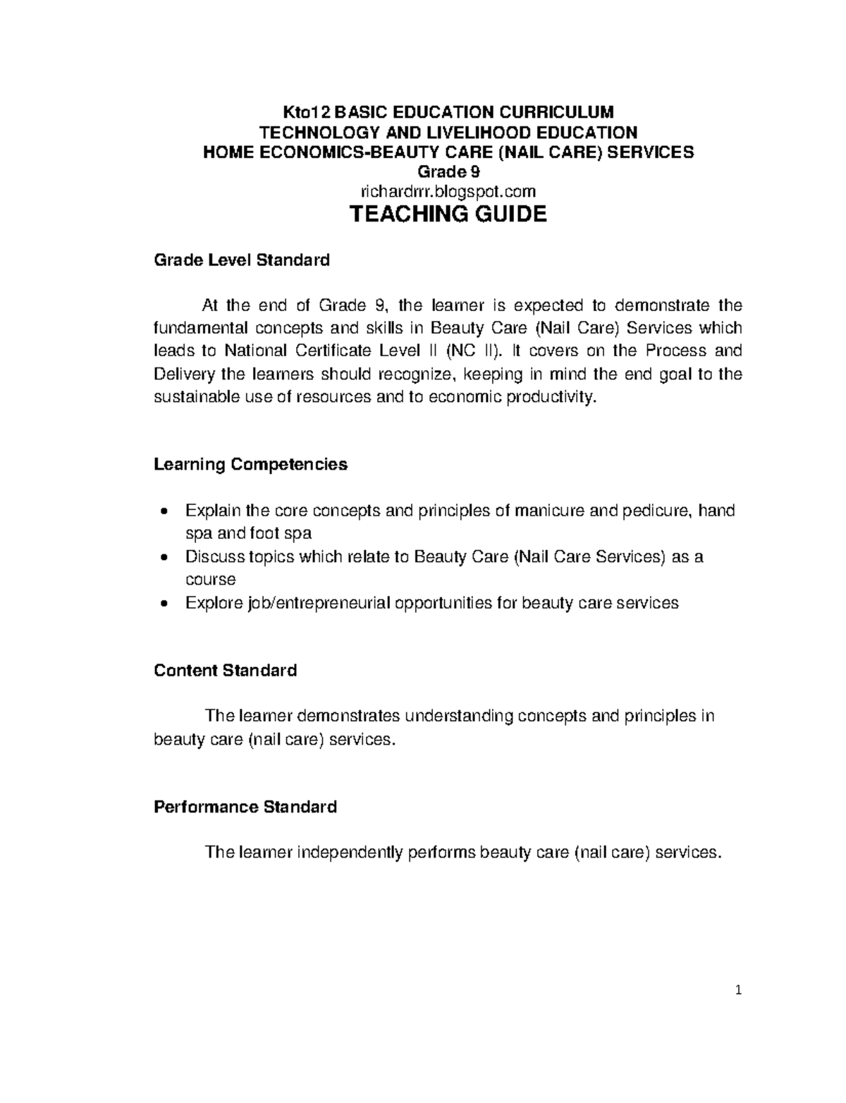 Kto12 Basic Education Curriculum Technol - Kto12 BASIC EDUCATION CURRICULUM TECHNOLOGY AND - Studocu