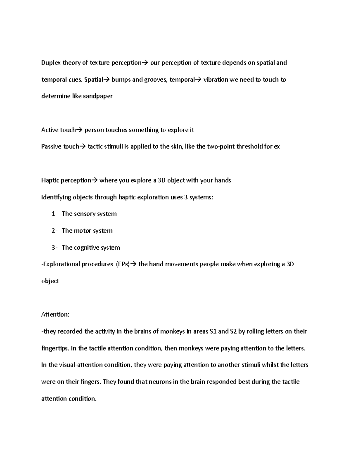 Psyc 363 chapter 14 - Duplex theory of texture perception our ...