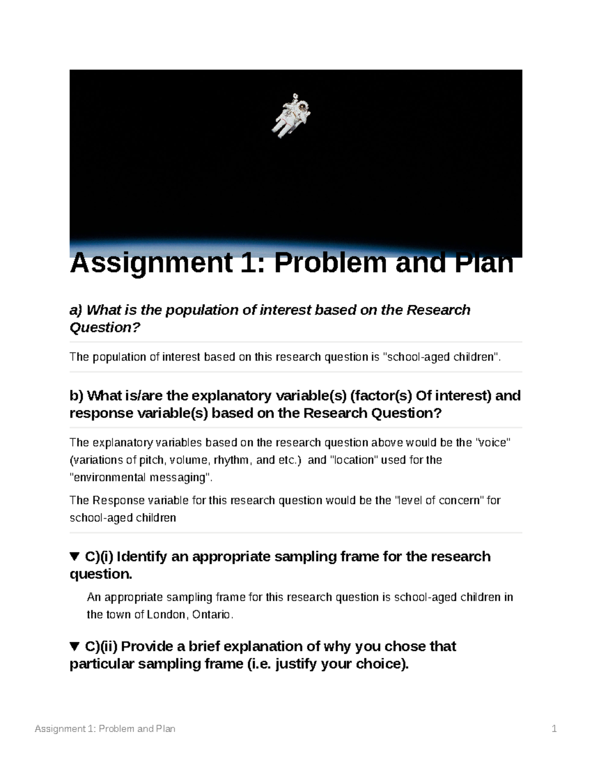 Assignment 1 Problem And Plan Assignment 1 Problem And Plan 1 Assignment 1 Problem And Plan 2953