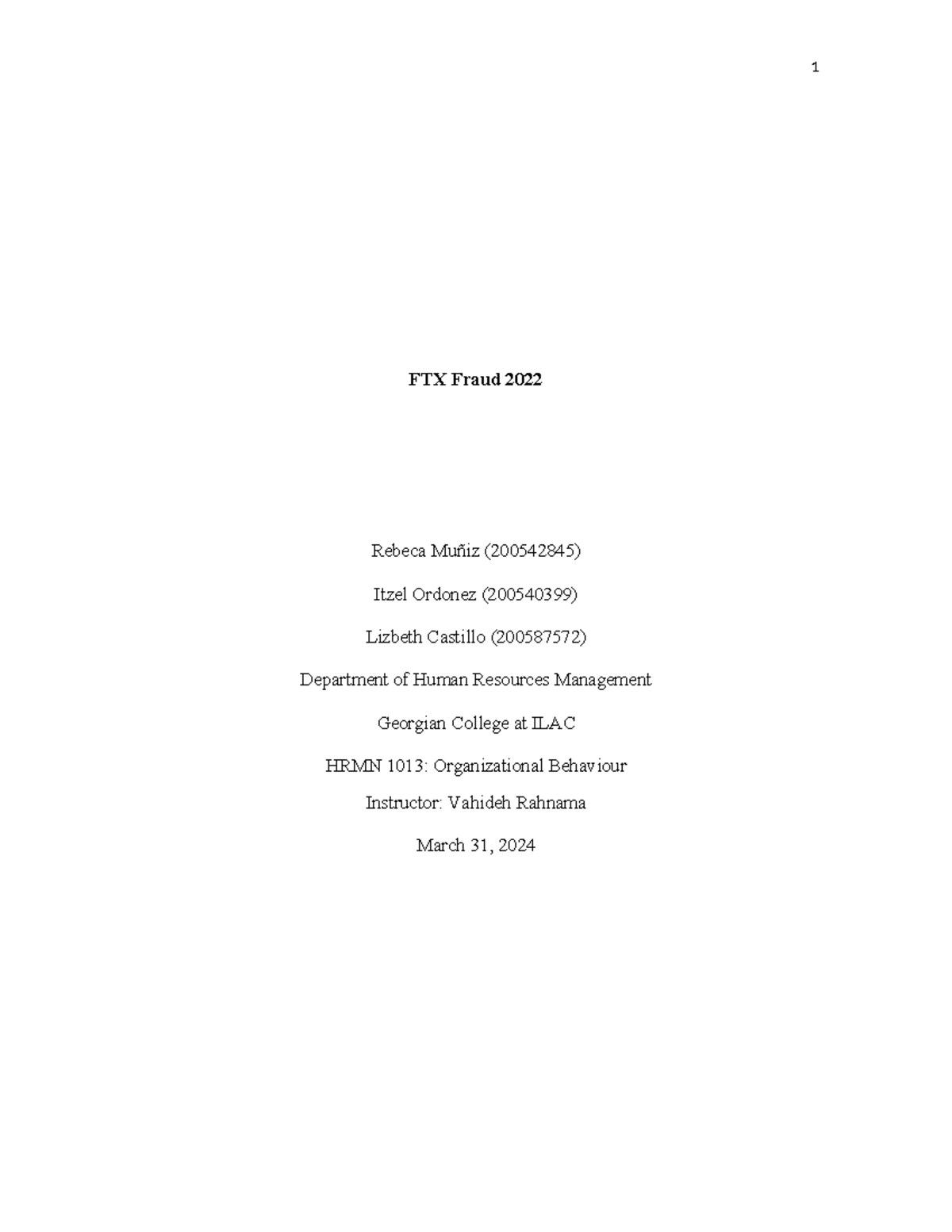 Assignment 20% - Point method - FTX Fraud 2022 Rebeca Muñiz (200542845 ...