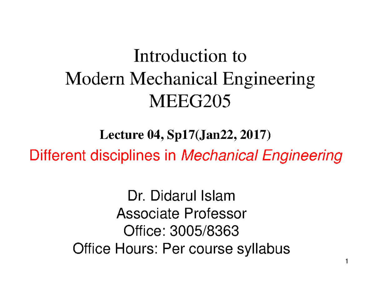 Solid Mechanics Lecture 04 sp17 - Introduction to Modern Mechanical ...