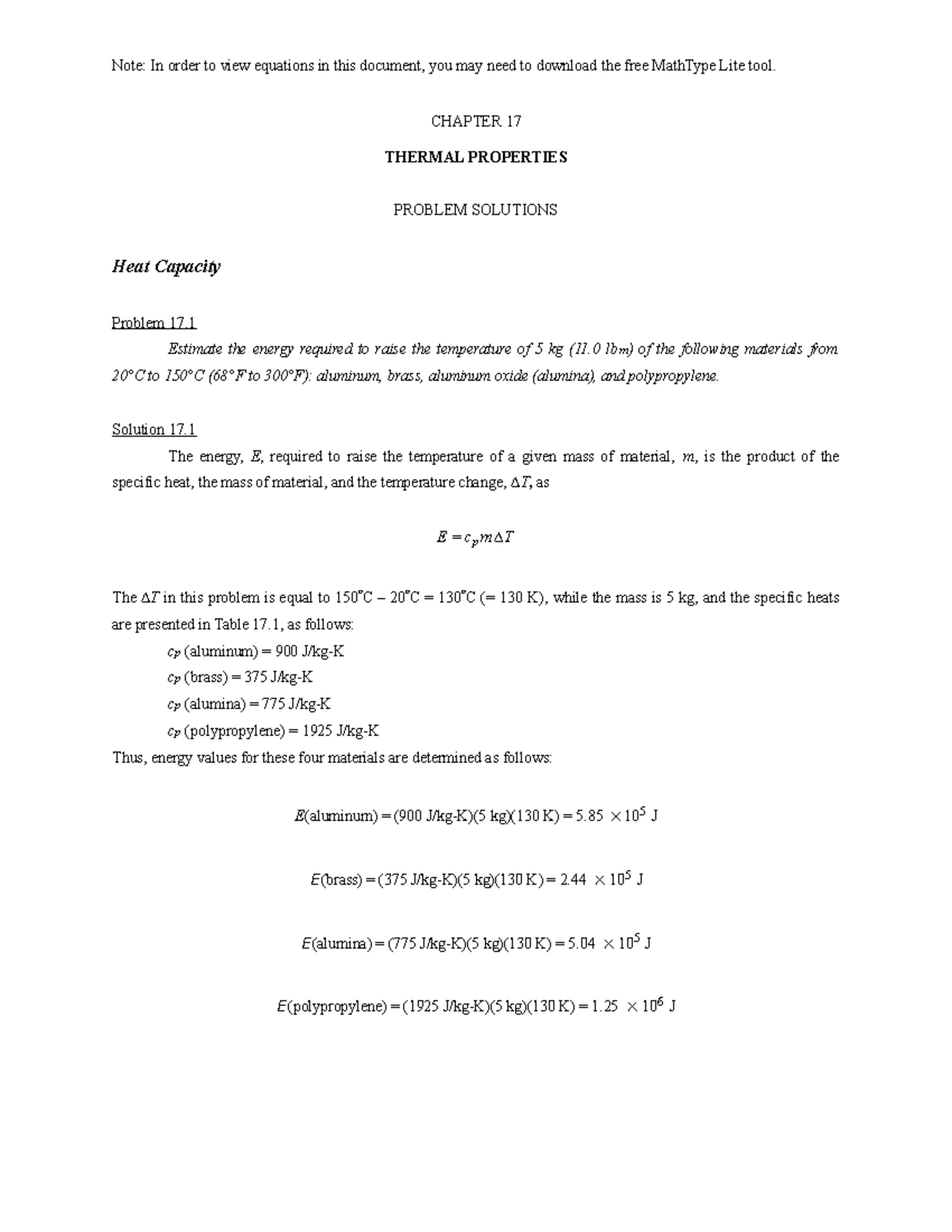 Ch17 - more Info - Note: In order to view equations in this document ...