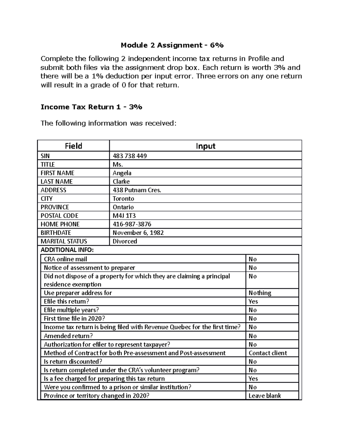 Module 2 - Assignment for accouting software - Module 2 Assignment - 6% ...