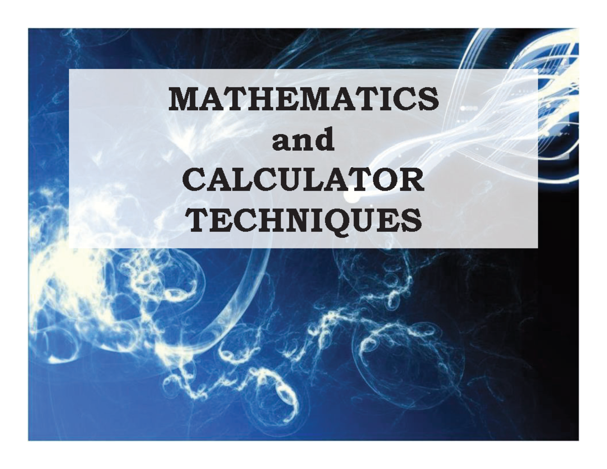 Cal. Tech 2 part 1 - Cal. Tech 2 part 1 - MATHEMATICS and CALCULATOR ...