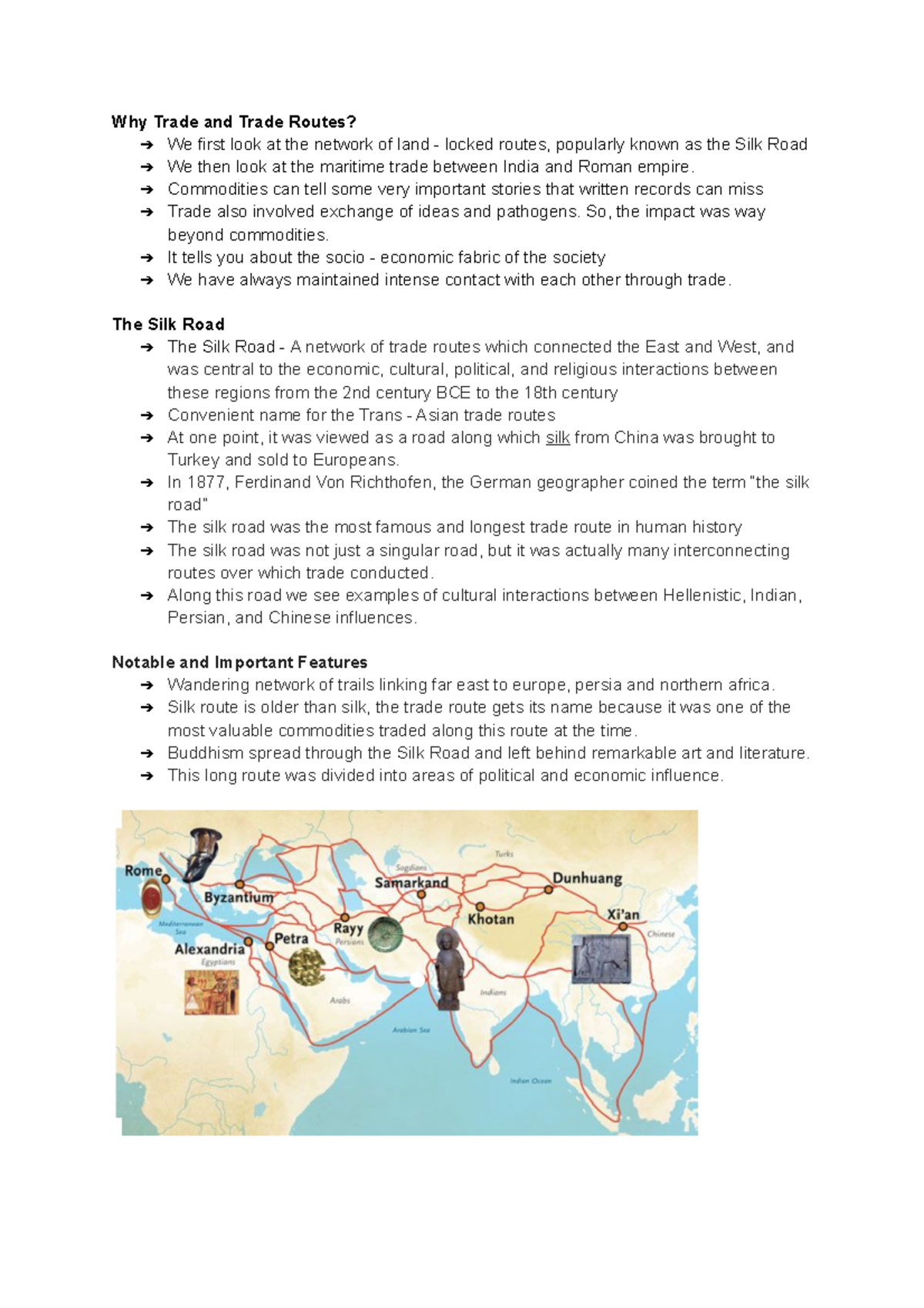 Lecture 4 Notes - Trade and Commodities - Why Trade and Trade Routes ...