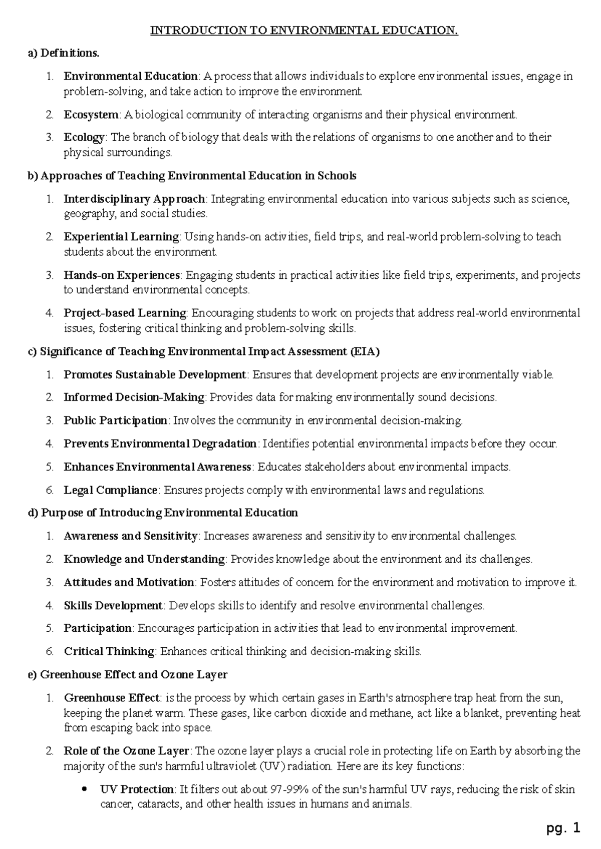 Environmental Simplified - INTRODUCTION TO ENVIRONMENTAL EDUCATION. a ...