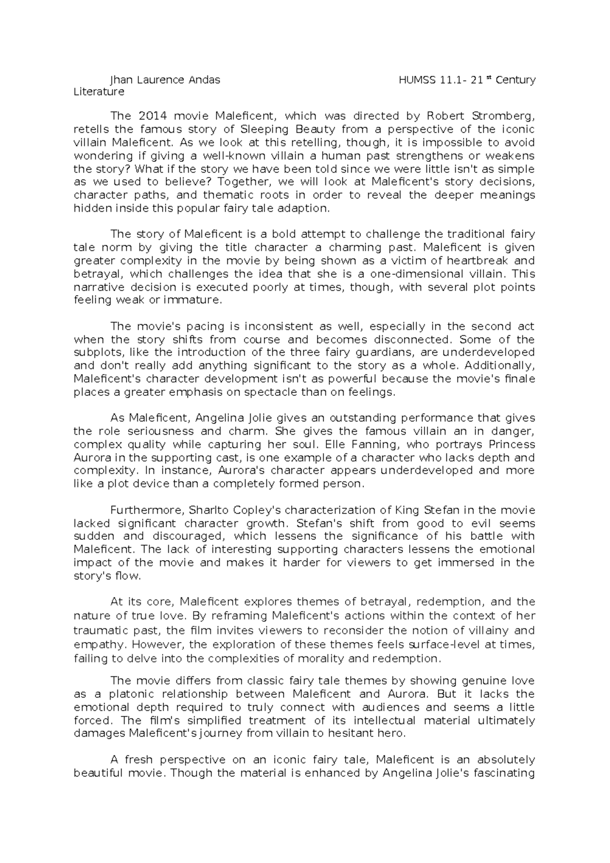 Humss 11 notes in - Jhan Laurence Andas HUMSS 11- 21 st Century ...