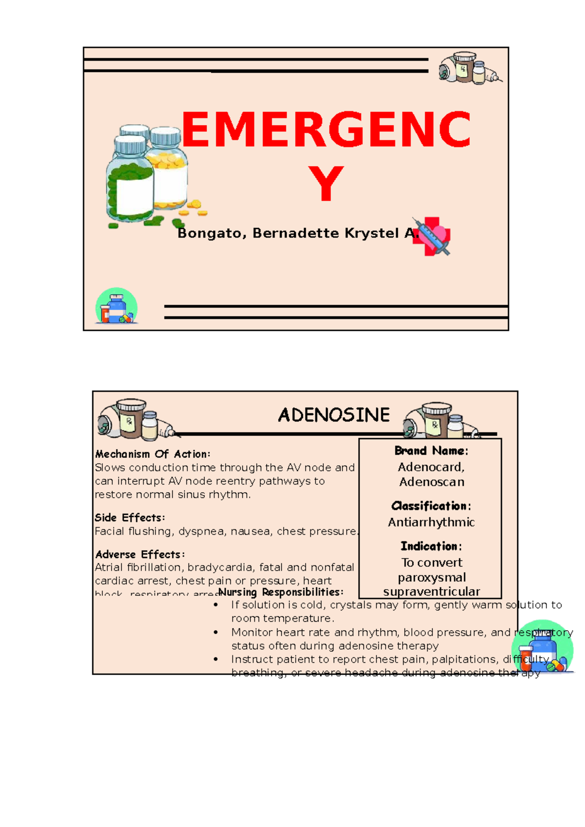 Emergency MEDication Flash Cards - Bongato, Bernadette Krystel A ...