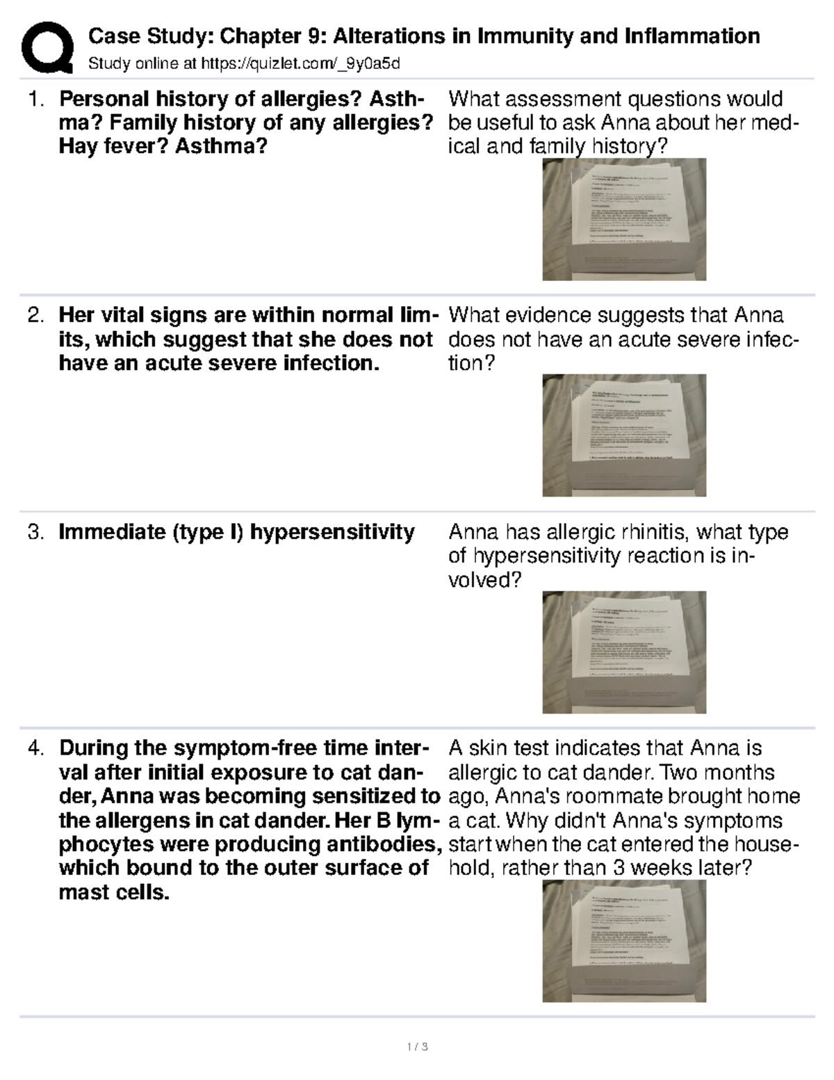 Case Study Chapter 9 Alterations in Immunity and Inflammation - Case Study: Chapter 9 ...