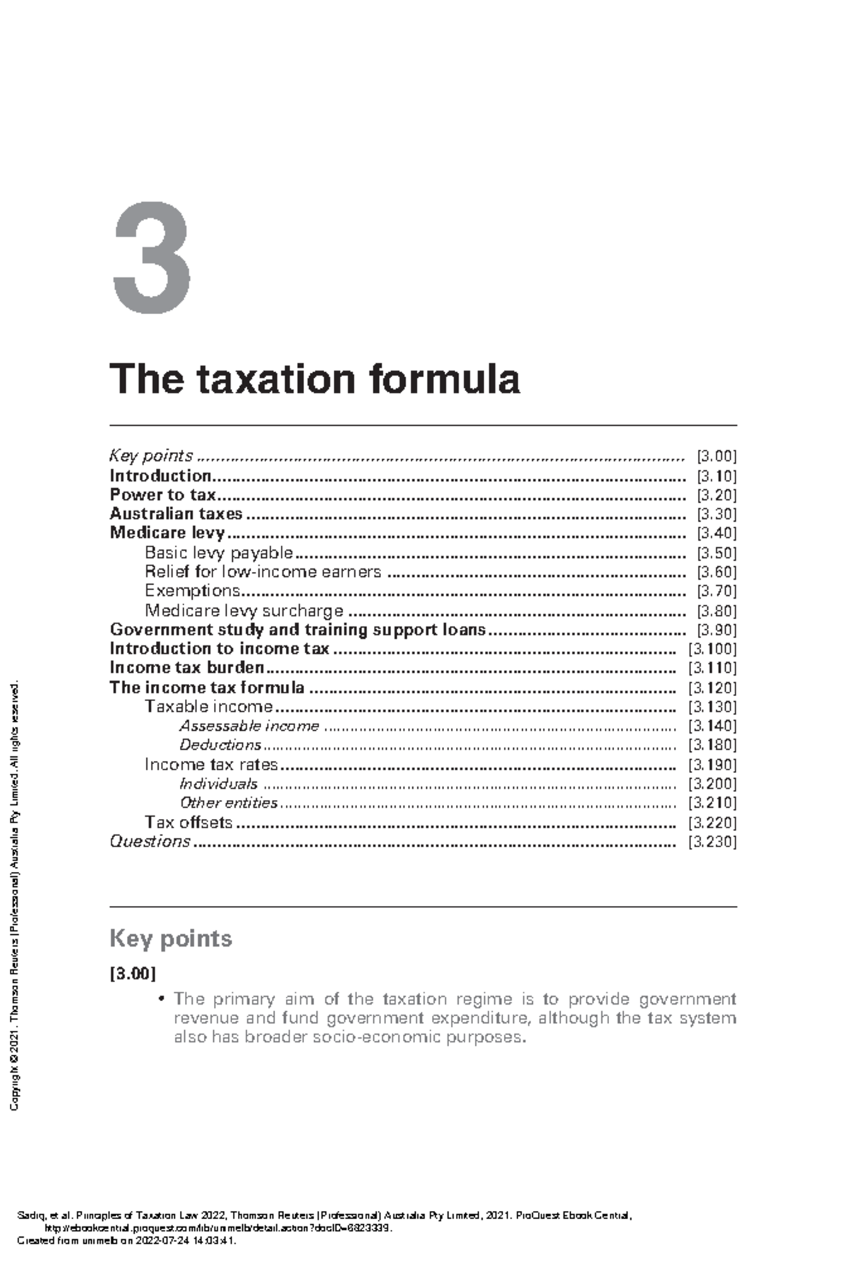 Principles of Taxation Law 2022 - (3 The taxation formula) - 3 The ...