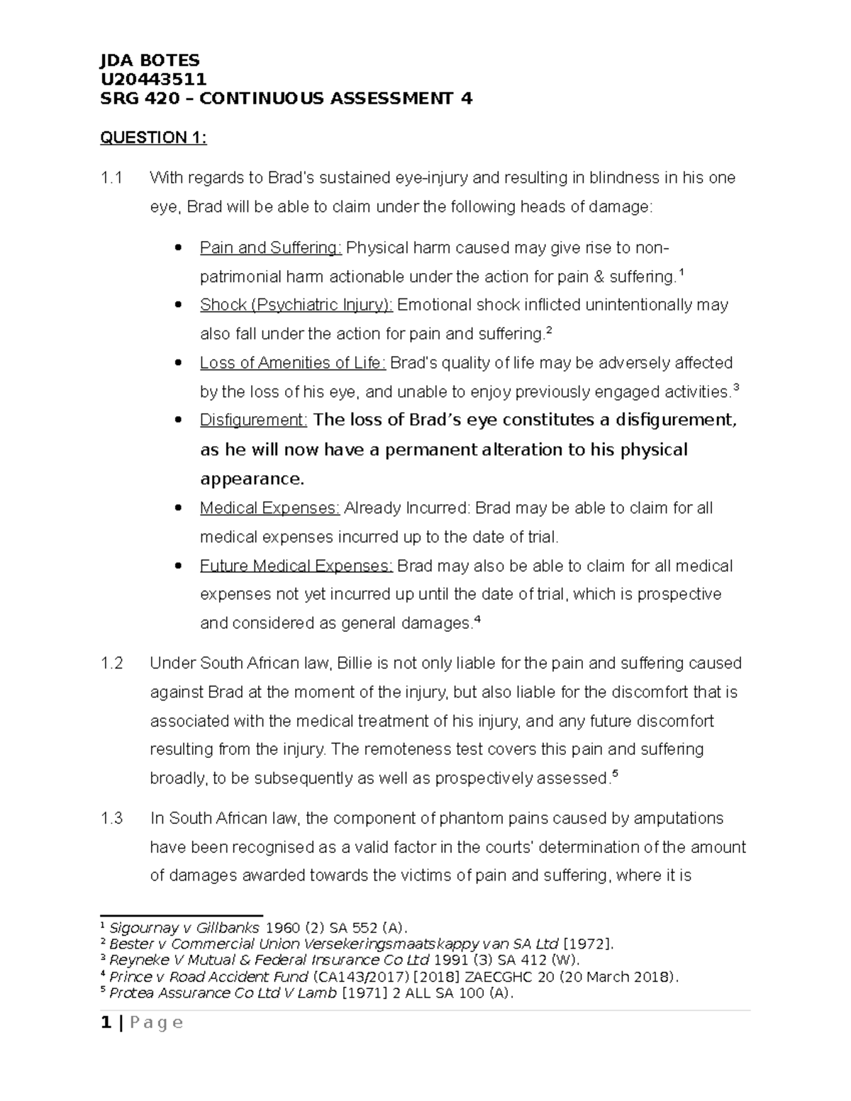 SGR Continious Assessment 4 - U SRG 420 – CONTINUOUS ASSESSMENT 4 ...
