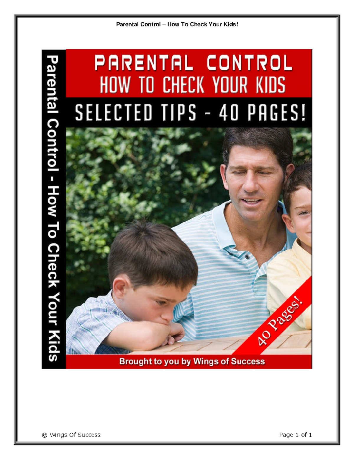 Parental Control - How to Check Your Kids - DISCLAIMER AND TERMS OF USE ...