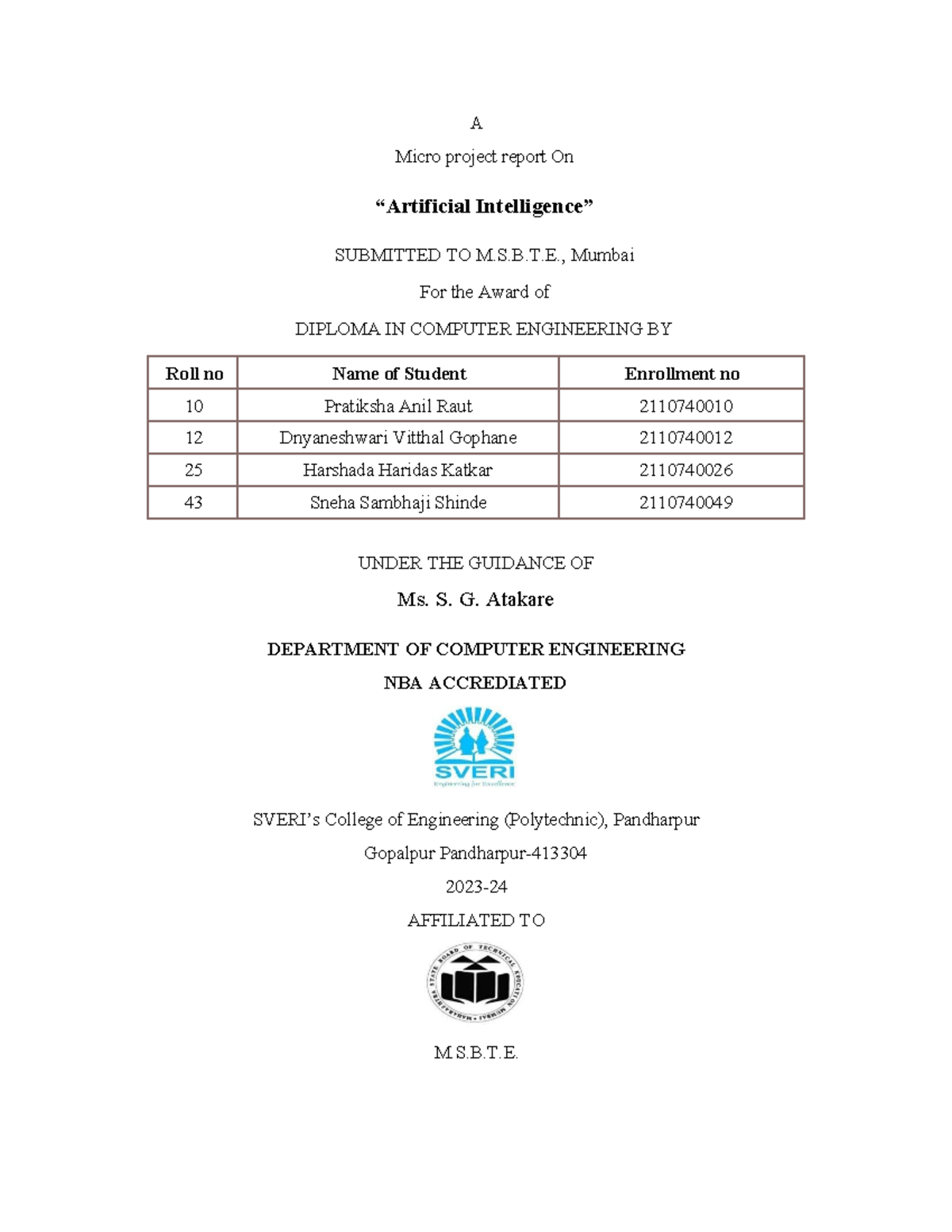 Eti project 1 - Summary fundamentals of computers - A Micro project ...