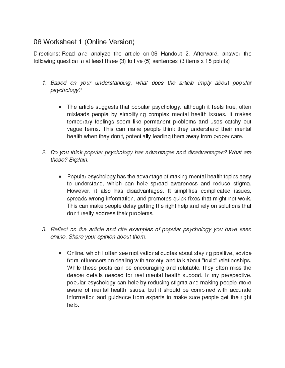 06 Worksheet 1 PPC - 06 Worksheet 1 (Online Version) Directions: Read ...