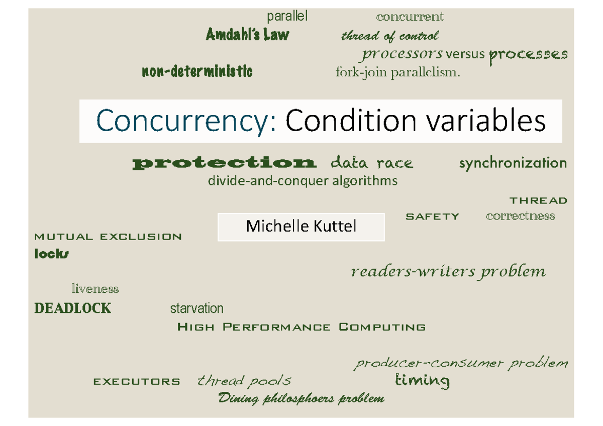 PCP 2024 9 Condition Variables - parallel concurrent Amdahl’s Law thread of control processors ...