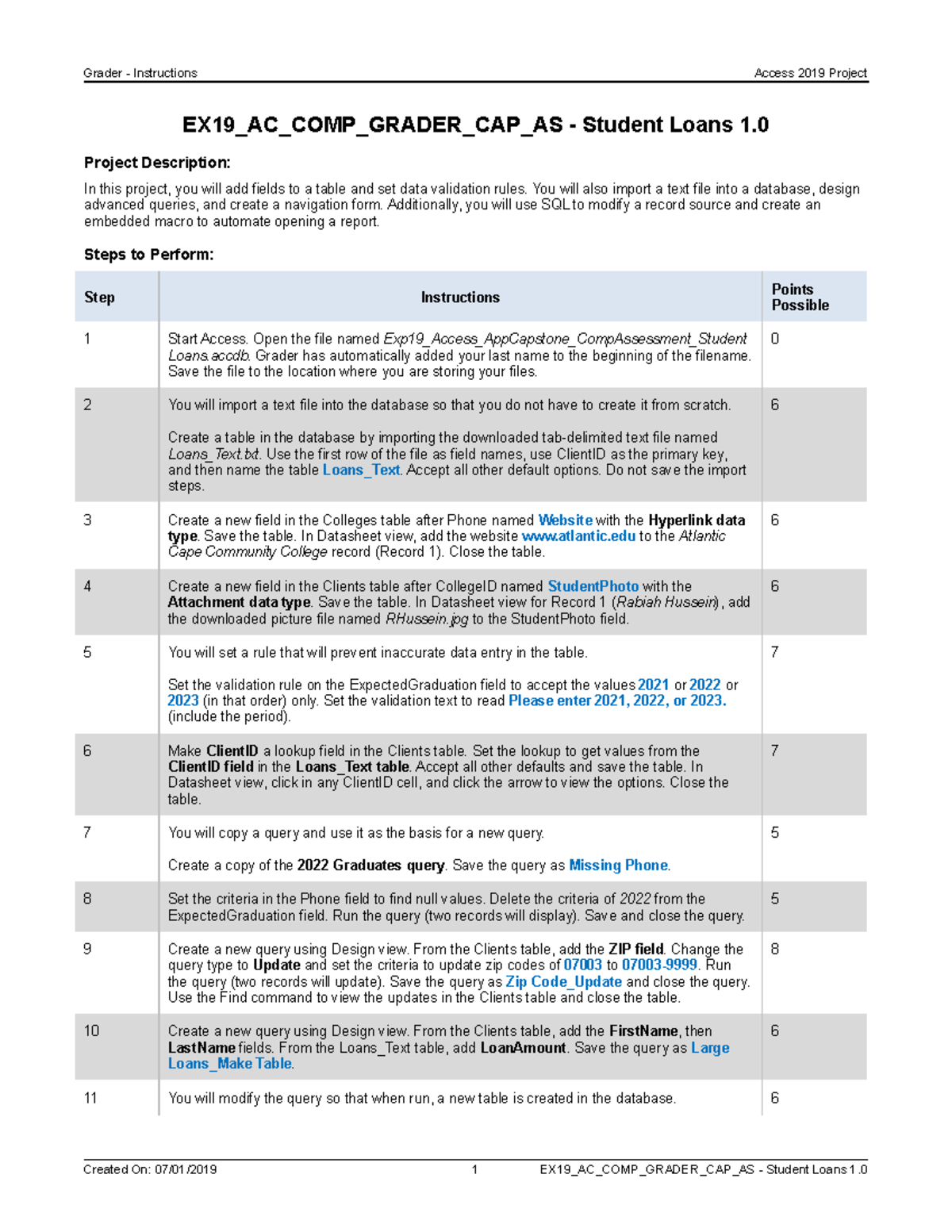EX19 AC COMP Grader CAP AS Instructions - Grader - Instructions Access ...