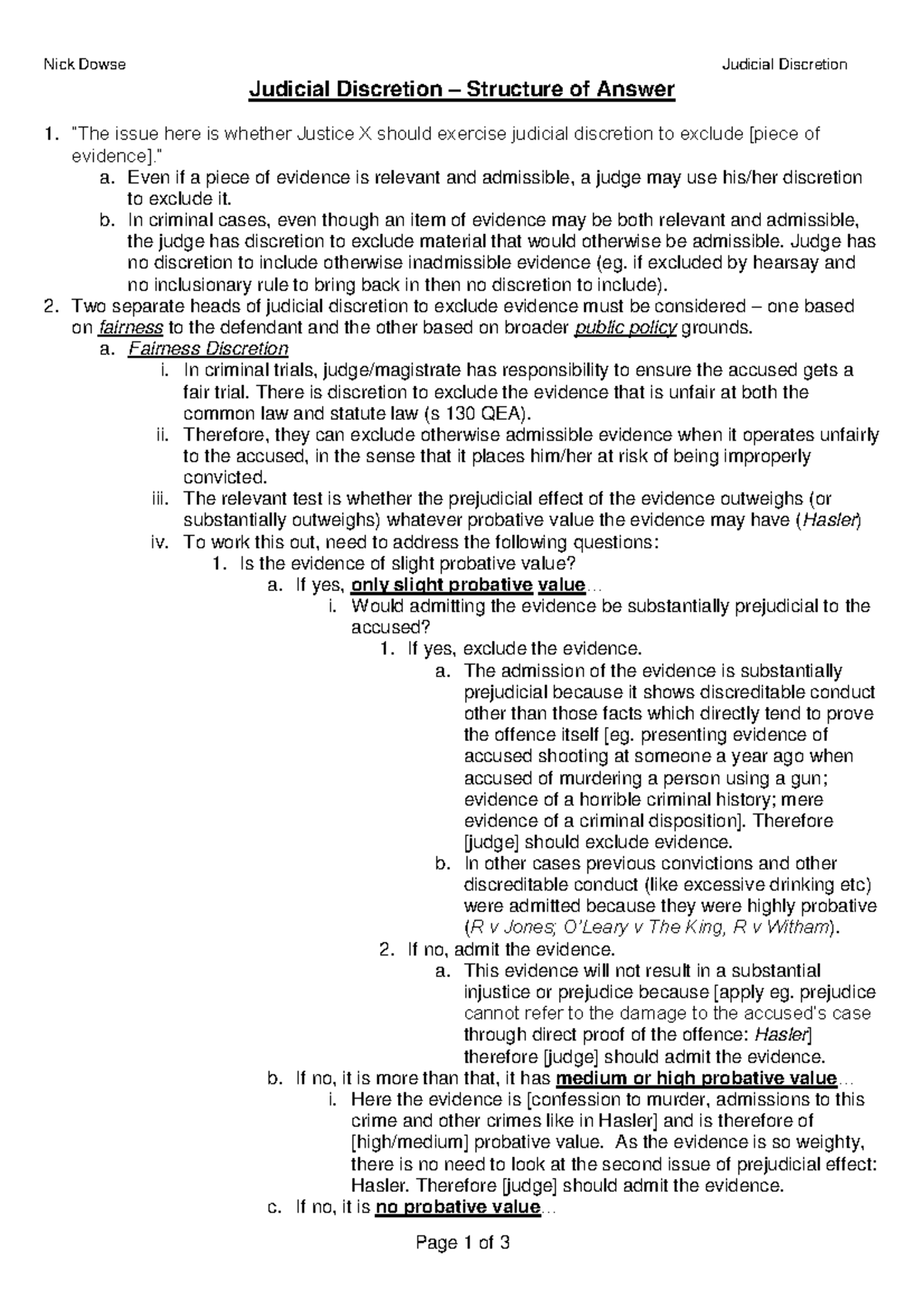 Judicial Discretion - Structure or Answer - Nick Dowse Judicial ...