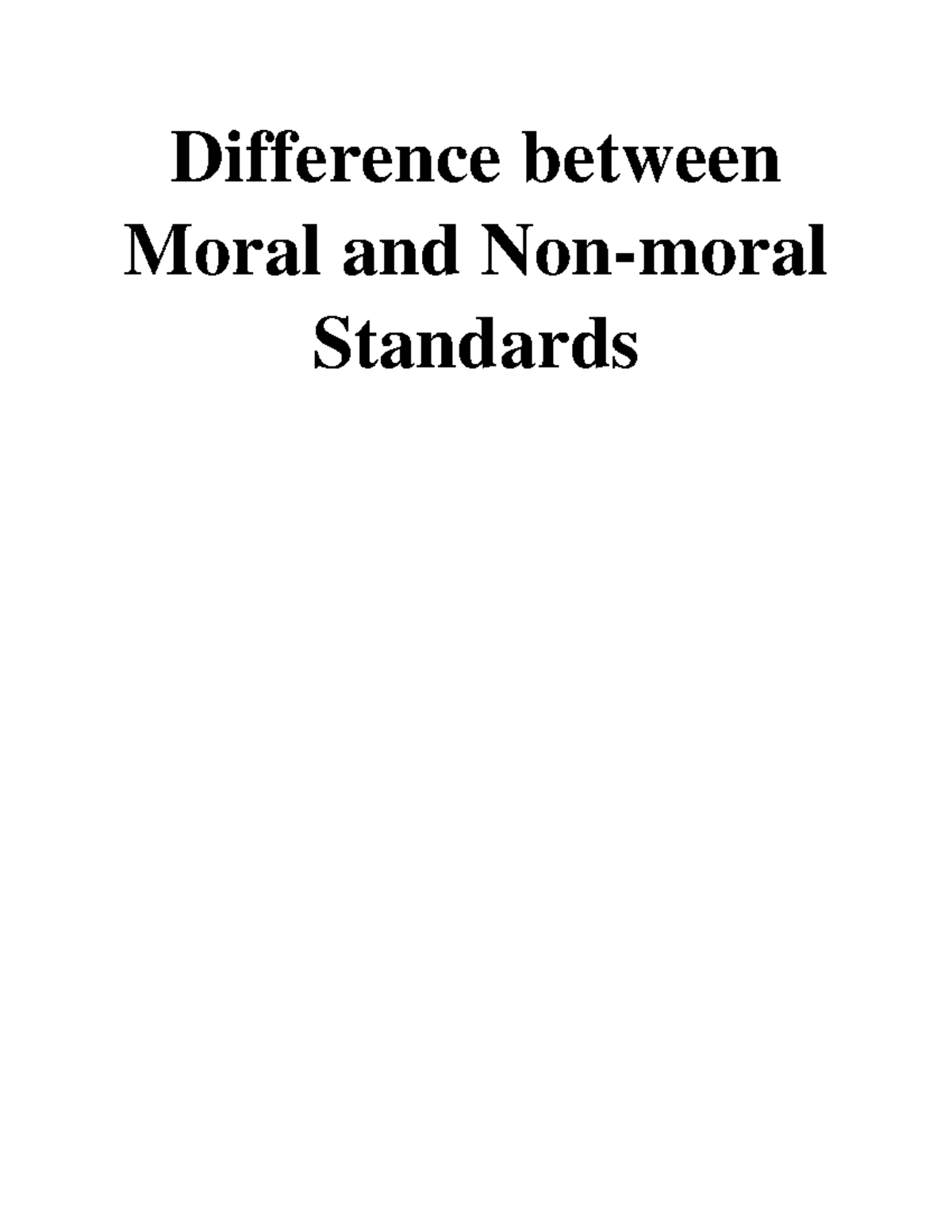 Moral+AND+NON+ Moral - Study - Difference between Moral and Non-moral ...