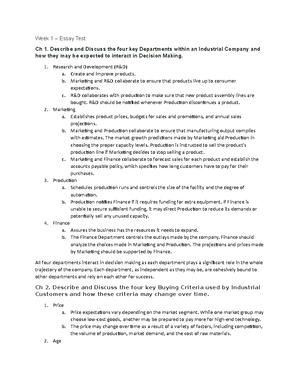 Week 4 - Essay Test 2 - previous homework assignment finished - Week 4 ...