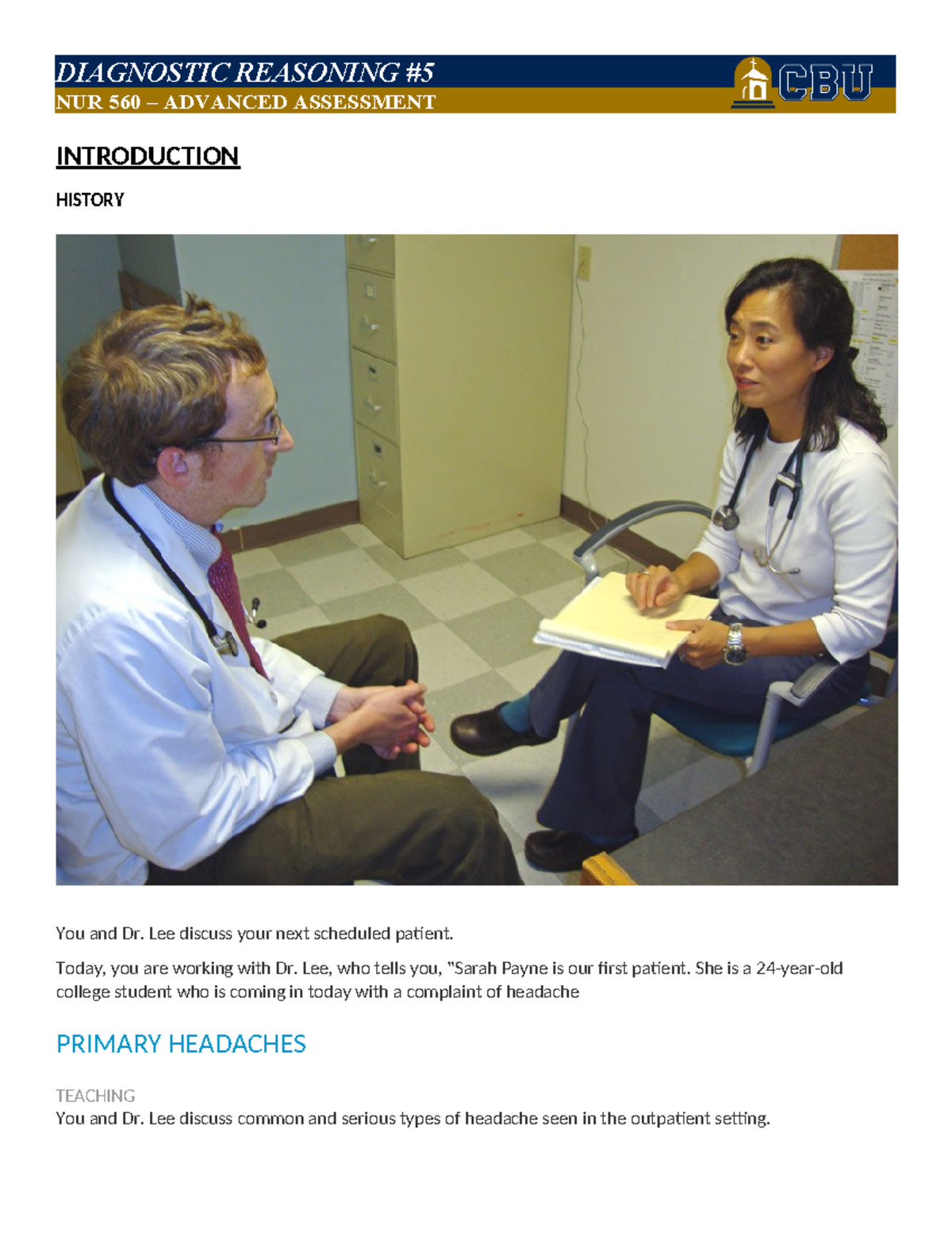 NUR 560 Diagnostic Reasoning #5 - DIAGNOSTIC REASONING NUR 560 ...