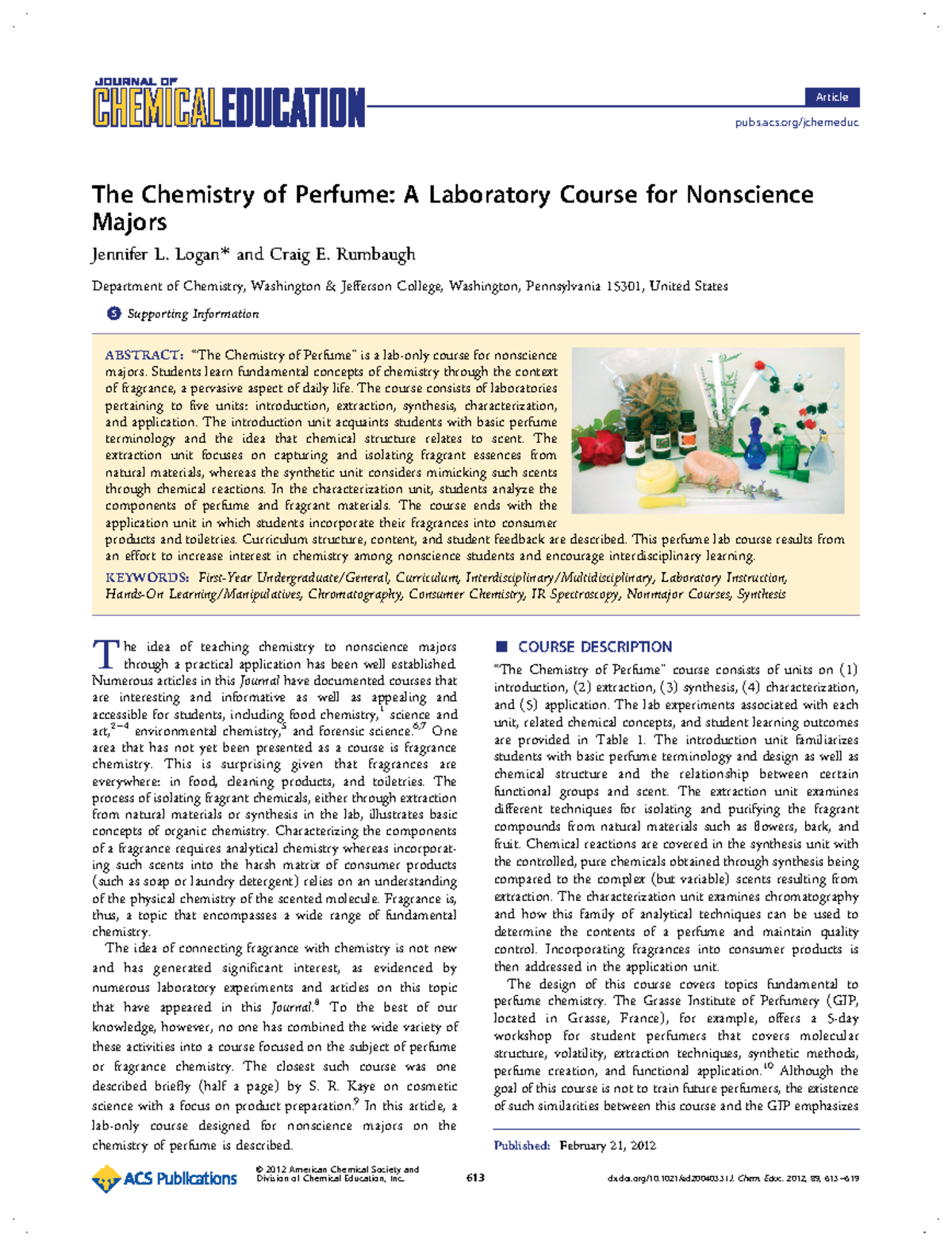 Chemistry of perfume - research article - The Chemistry of Perfume: A ...