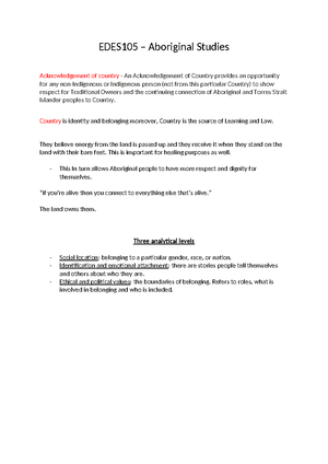 105 assessment - ASSESSMENT TASK 1 EDES SOO SCARLETT MULLER Aboriginal ...