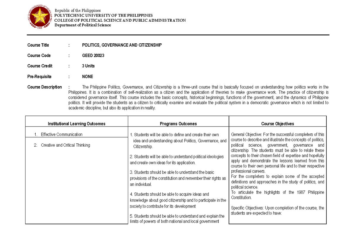 Pdfcoffee - jbjbjhghjb - Republic of the Philippines POLYTECHNIC ...