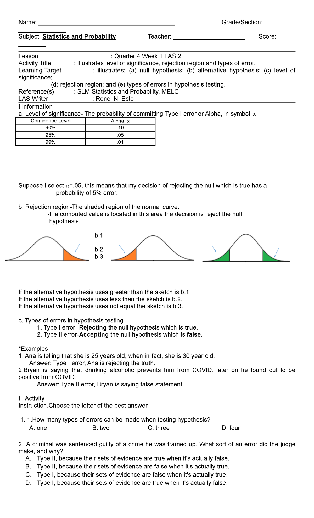 Stat Pro Q4-WEEK1-LAS2 - Name ...