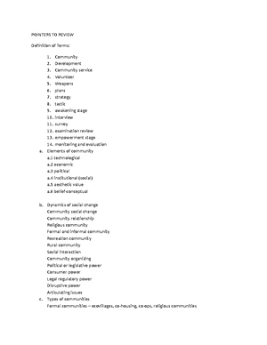 Pointers to Review for 3rd Quarter Exam - Pointers to Review for 3rd Quarter Exam Terms: Culture ...