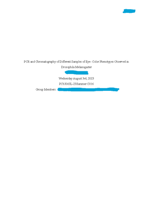 Lab 9 Activity 2 - PCR 2.23.20 PM - CHM 2211L - Studocu