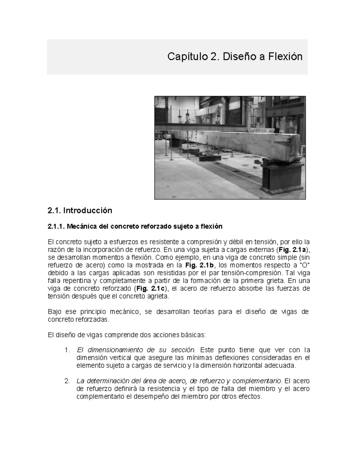 Material Complementario - Capítulo 2. Diseño a Flexión 2. 1. Introducción Mecánica del concreto ...