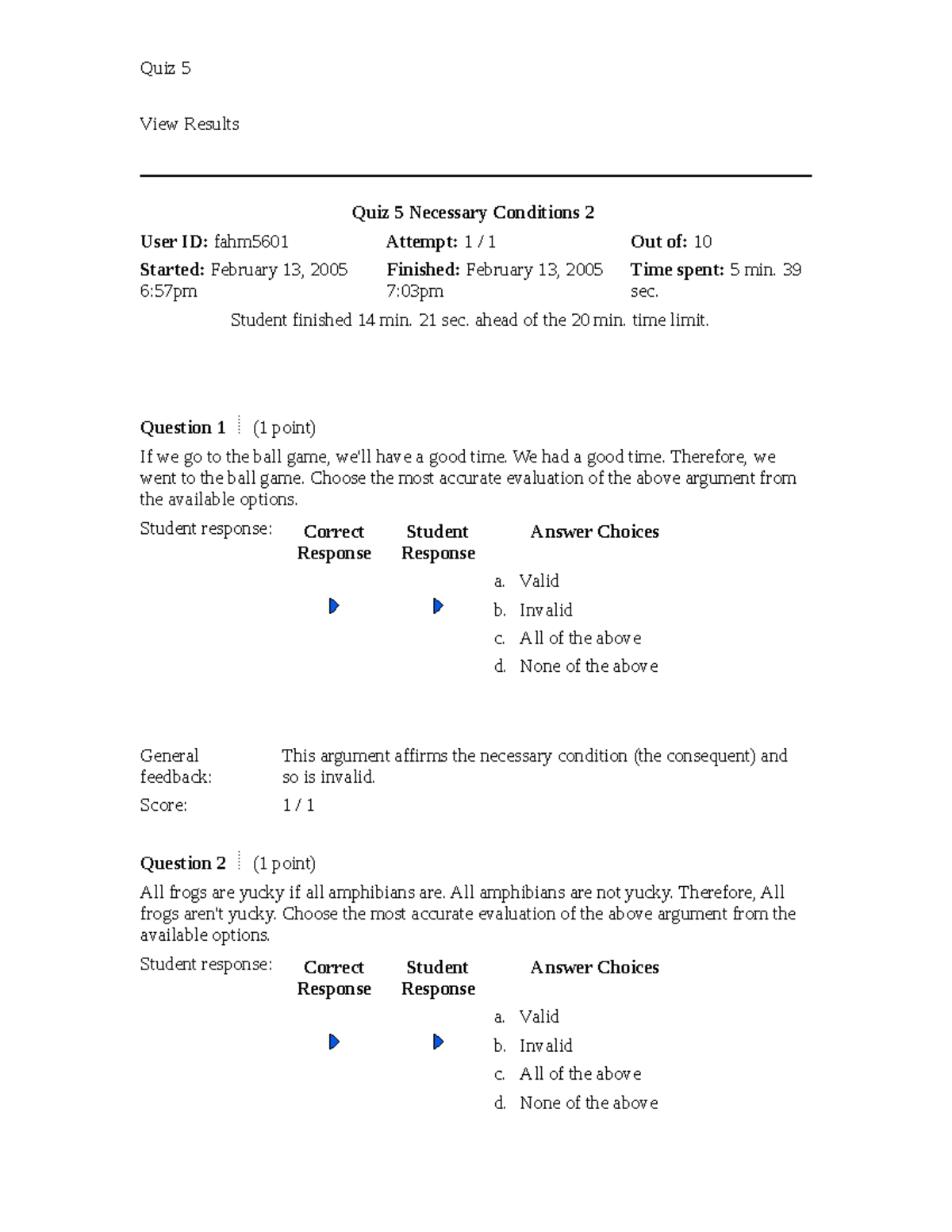 PP201 Valid Questions - quiz - View Results Quiz 5 Necessary Conditions ...