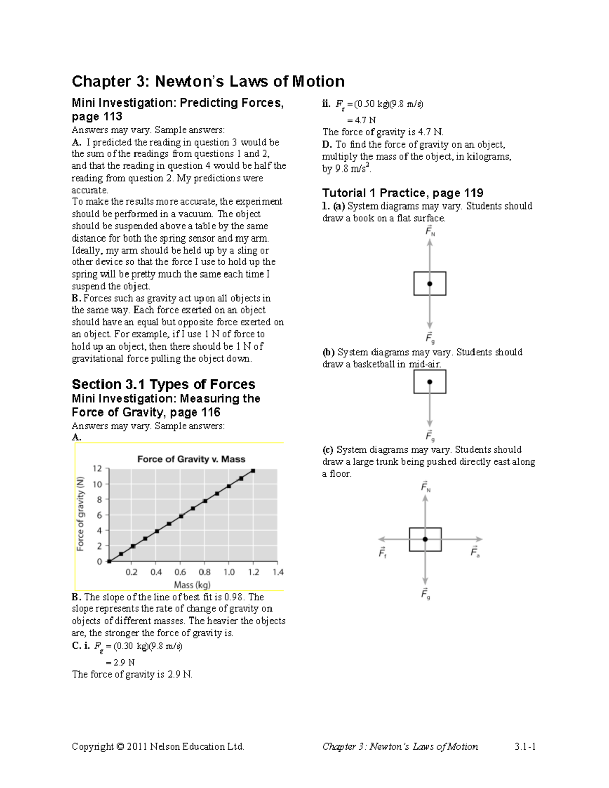 Phys11 sm 03 1 - textbook - Chapter 3: Newton’s Laws of Motion Mini ...