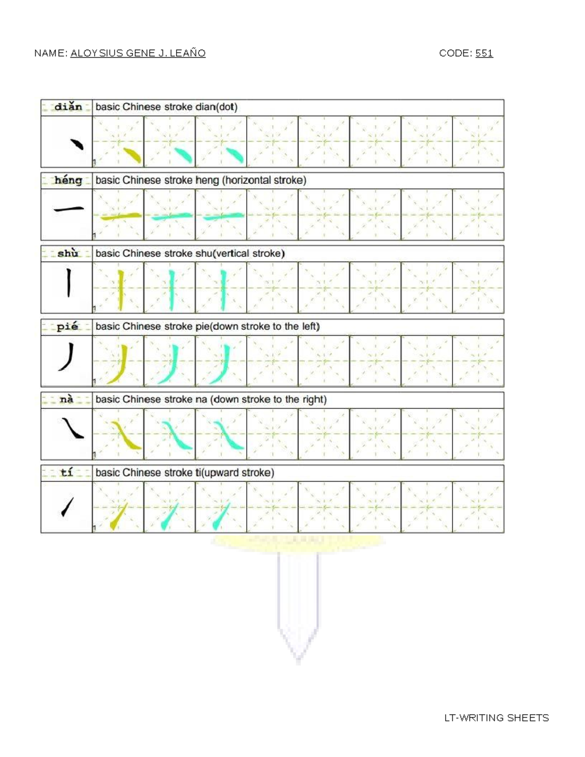 Writing Sheets 1-1 - xcvbn - NAME: ALOYSIUS GENE J. LEAÑO CODE: NAME ...
