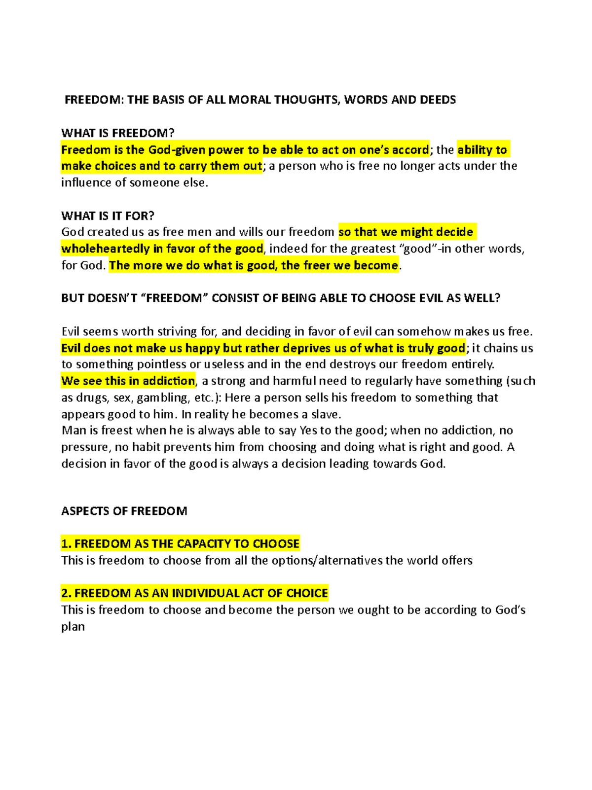 Freedom reviewer for everyone - FREEDOM: THE BASIS OF ALL MORAL ...