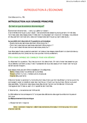 Chapitre 2 Outils et méthodes de l'analyse économique - INTRODUCTION A ...