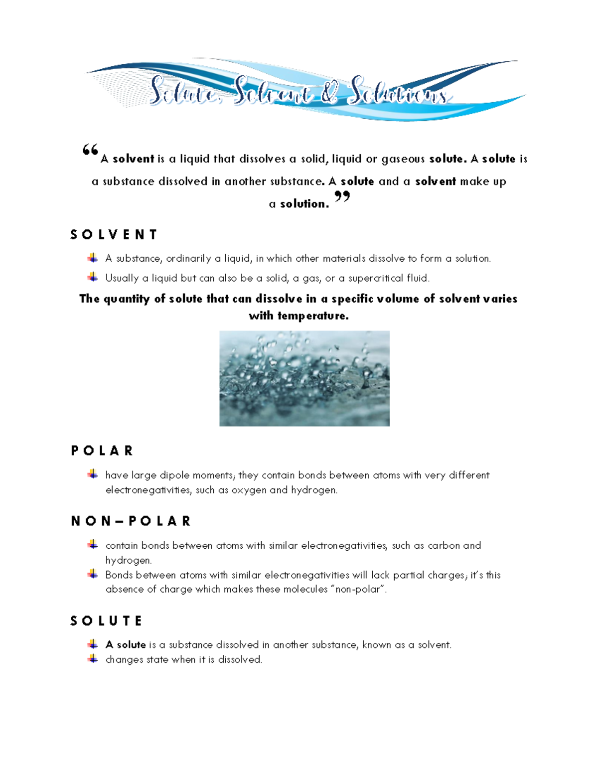 Sodium - Solutions - A solvent is a liquid that dissolves a solid ...