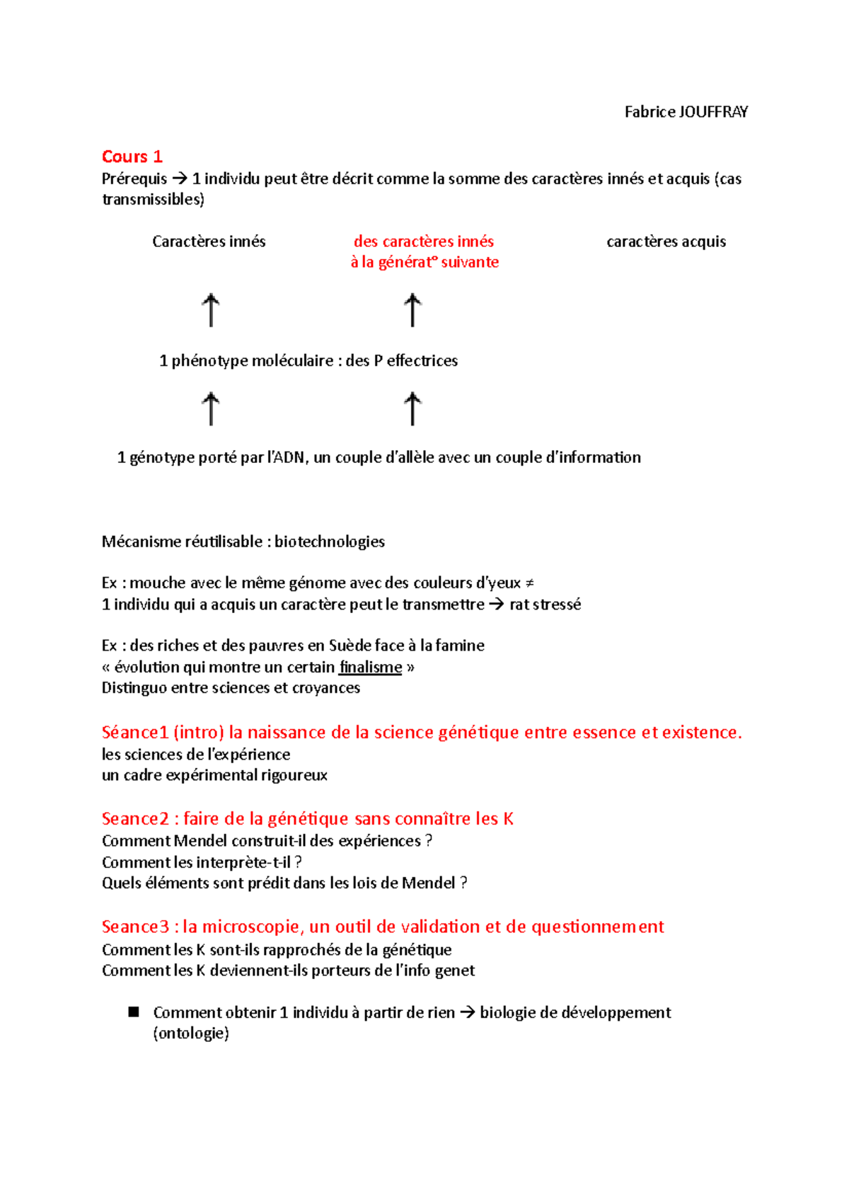 Cours génétique formelle - Fabrice JOUFFRAY Cours 1 Prérequis 1 ...