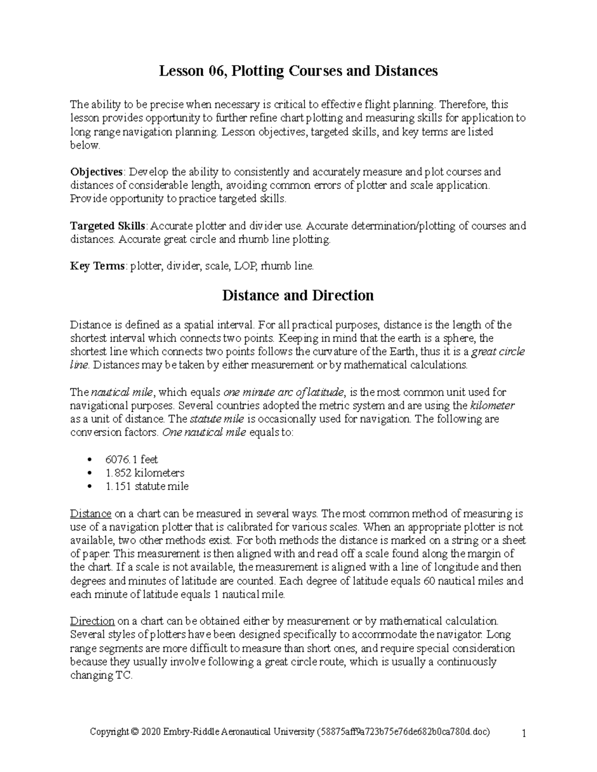 L 06 Plotting v2 - Lecture notes 6 - Lesson 06, Plotting Courses and ...