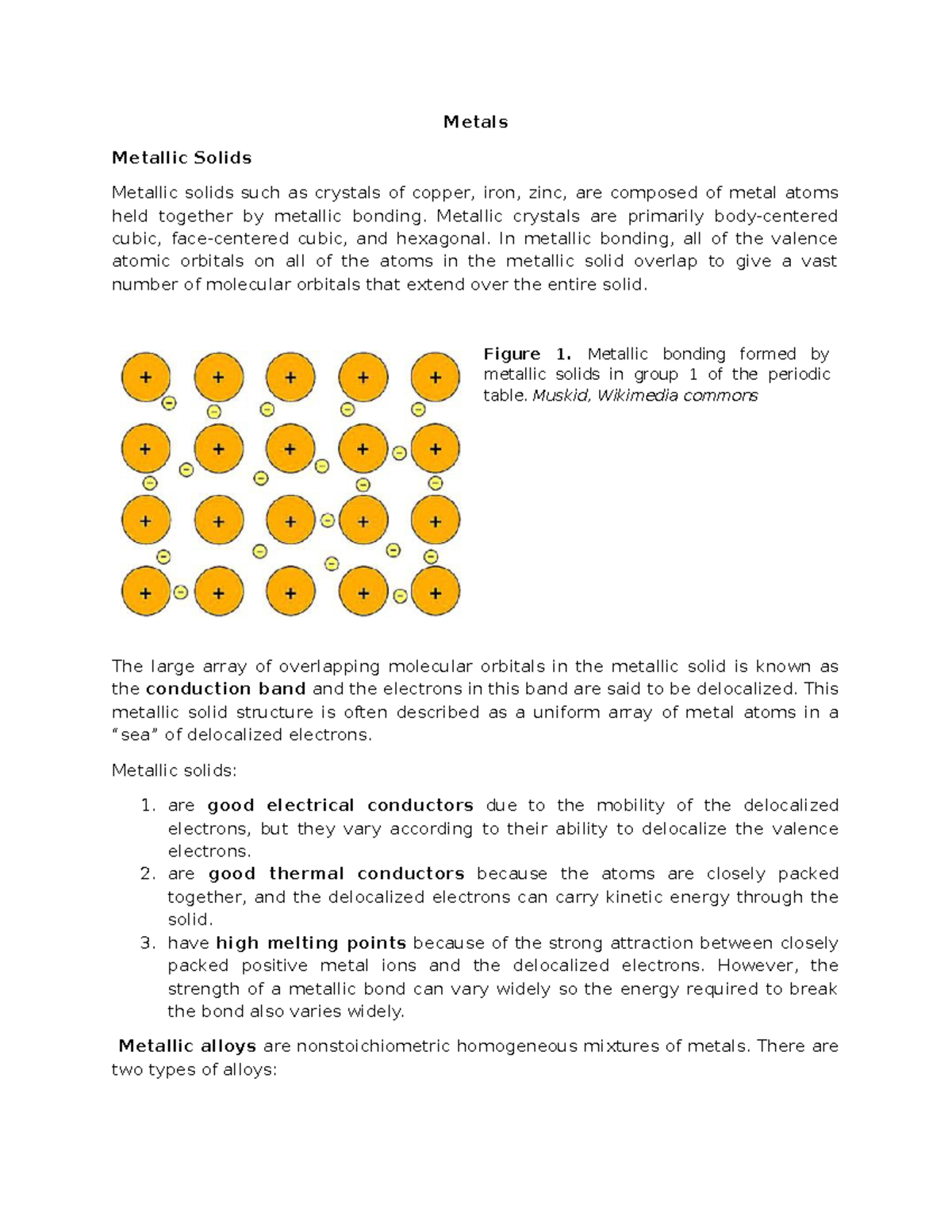 Unit 8 Metals 1 - CHEM - Metals Metallic Solids Metallic solids such as ...