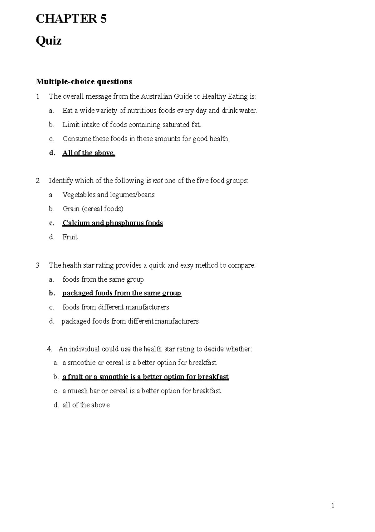 B0505 Chapter Quiz - ggh - CHAPTER 5 Quiz Multiple-choice questions 1 ...