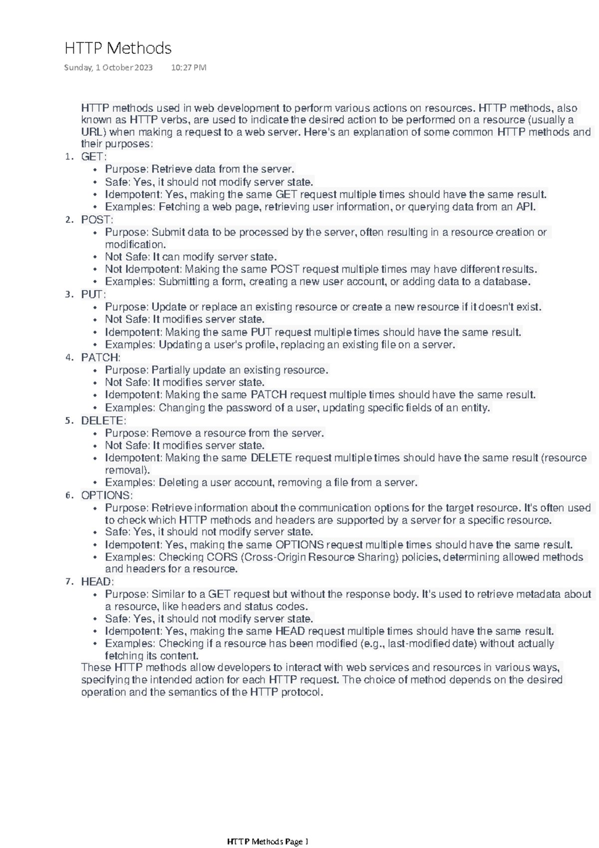 HTTP Methods - HTTP methods, also known as HTTP verbs, are used to ...