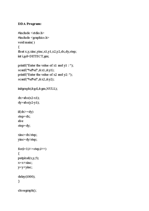 CGR manual (Practical 1-10) - Computer Graphics - Studocu