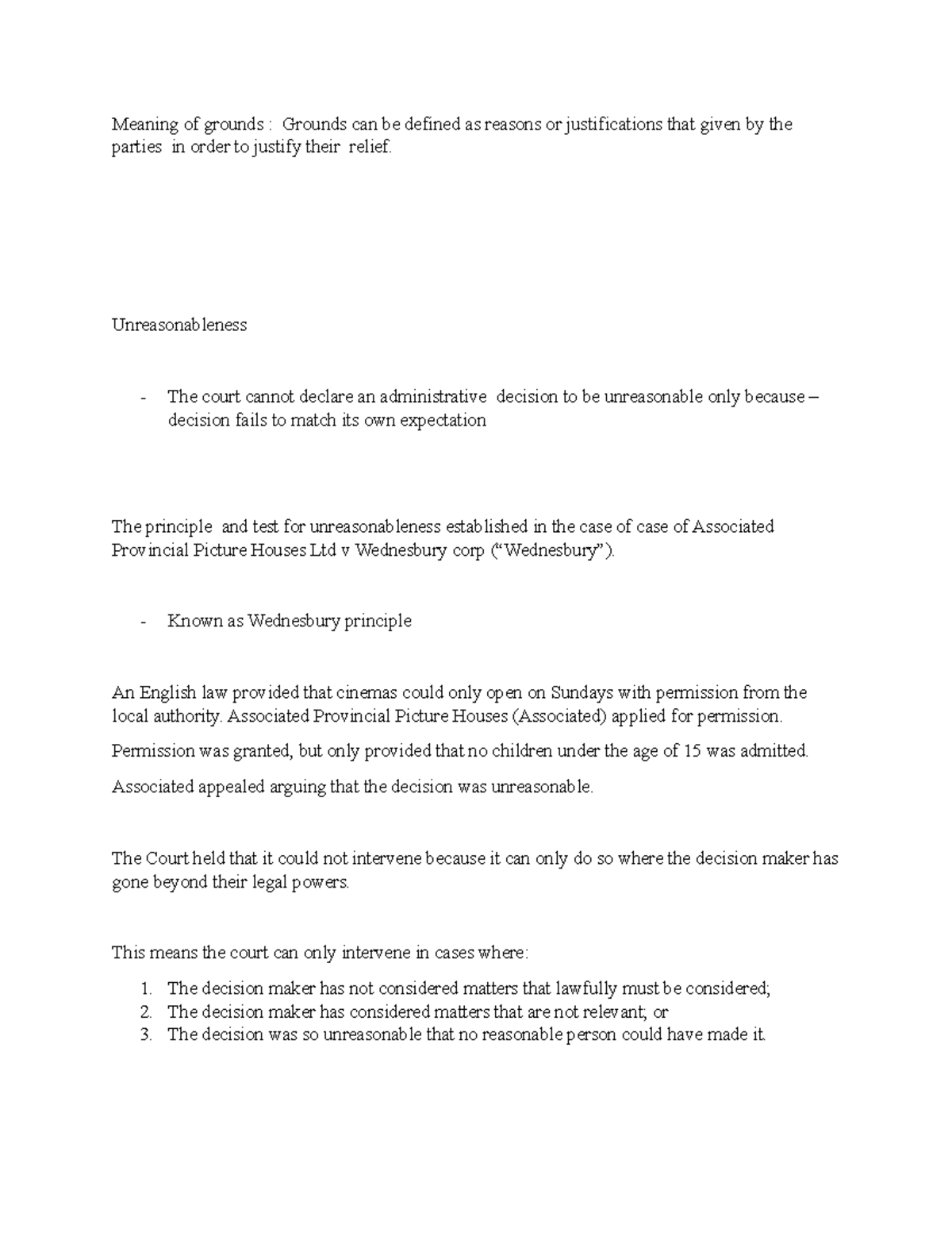 Grounds for JR - hopefully its useful and do more research for the ...