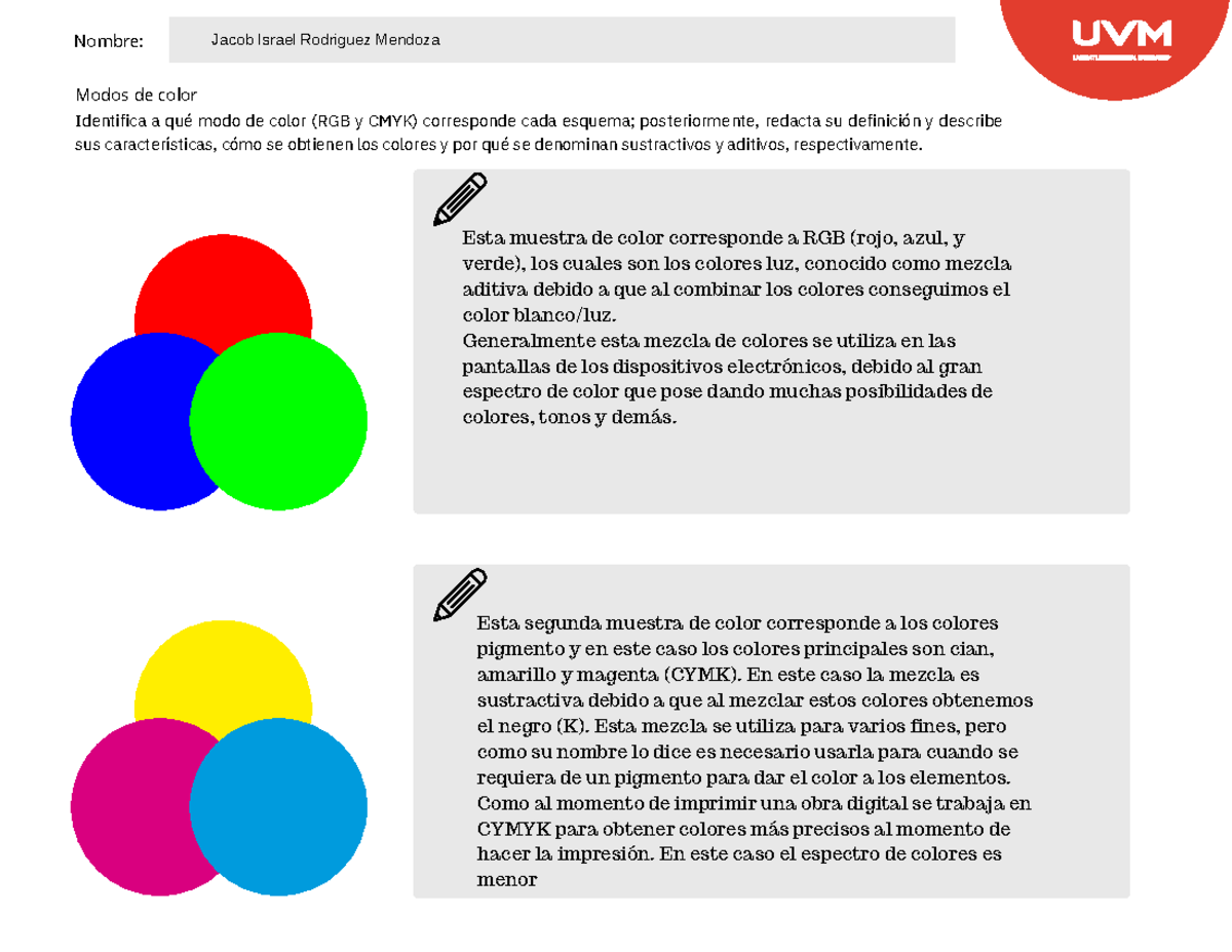 Act2 Modos de Color J - Nombre: Modos de color Identifica a qué modo de ...