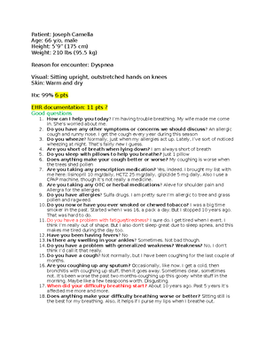 Ihuman HX & PE Notes - Ihuman-Ava Pilar 50 y/o female Height: 5’6” (168 ...